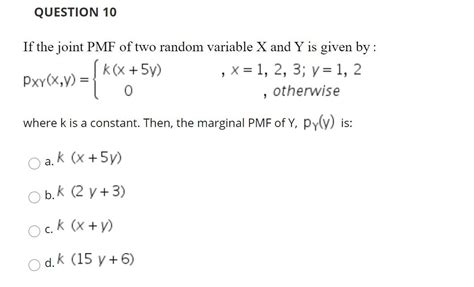 Solved Question 1 Two Random Variable X And Y Have The Joint