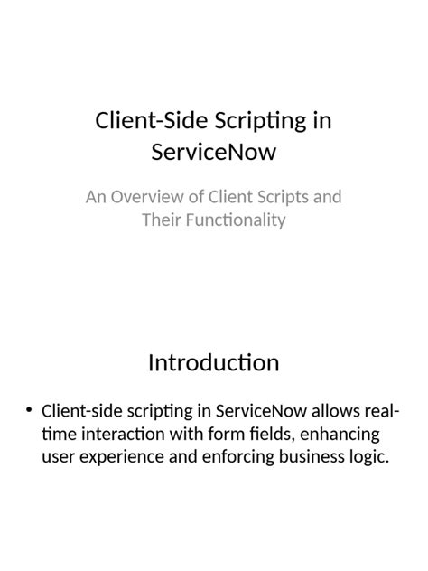 Client Side Scripting Servicenow Pdf