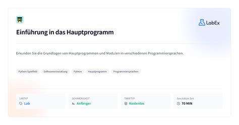 Einführung In Die Konzepte Des Hauptprogramms Labex