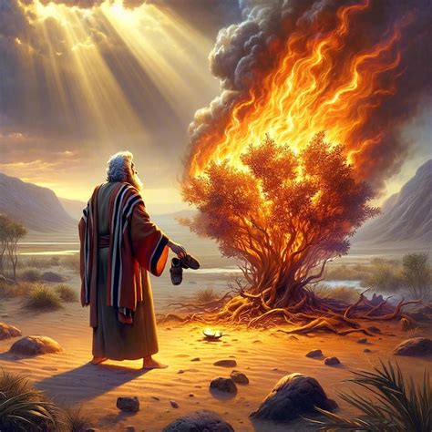 Moisés Y La Zarza Ardiente Impresión De Pintura De Lienzo Mate Obras