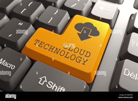 Keyboard With Cloud Button Stock Photo Alamy