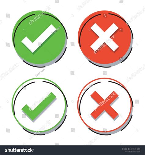 Vector Round Check Mark Cross Symbols Stock Vector Royalty Free 2275694809 Shutterstock