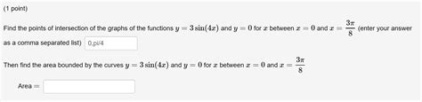 solved 1 point 37 find the points of intersection of the
