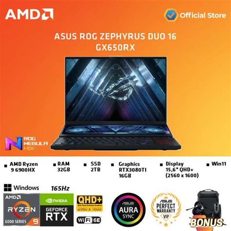 Jual Asus Rog Zephyrus Duo Gx Rx Ryzen Hx Gb Tbssd Rtx Ti Gb Mini Led