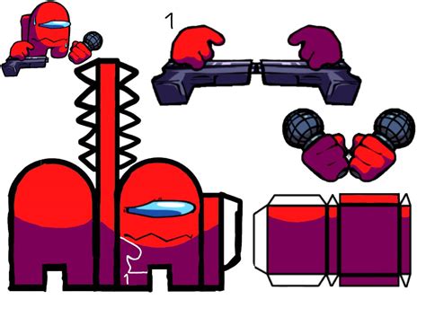 Fnf Vs Impostor V4 Red Meltdown Papercraft By Fnfpapercraft2116 On Deviantart