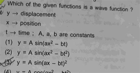 Answered Which Of The Given Functions Is A Wave Function Displacement