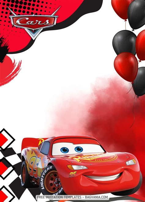 Lightning Mcqueen Invitation Template Free Cars Birthday Invitations
