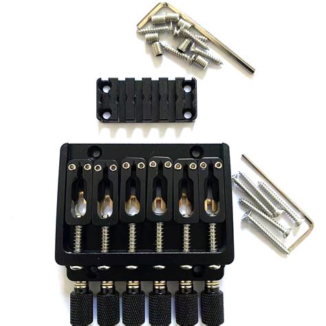 One Set 6strings Black Single Headless Electric Guitar Bridge Hb03 Batking