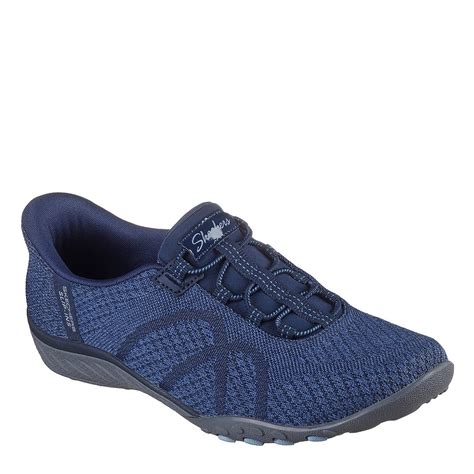 Skechers Womens Breathe Easy Slip On Trainers Navy