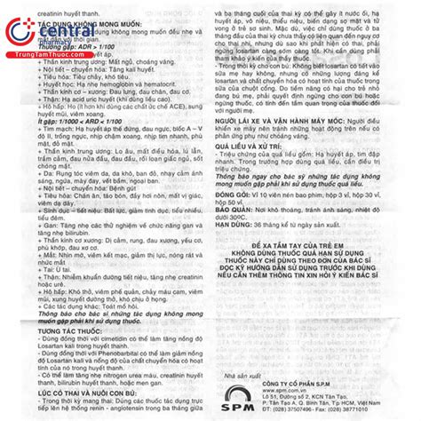 ChÍnh HÃng Thuốc Losapin 100 điều Trị Tăng Huyết áp