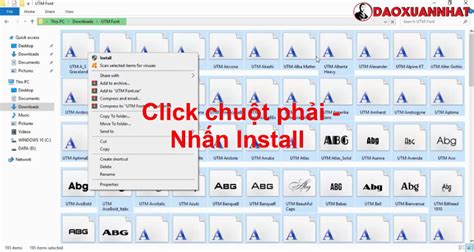 Cài thêm font chữ cho máy tính đơn giản Đào Xuân Nhất