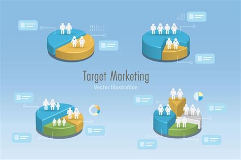 Premium Vector 3d Pie Graph Infographic Of Consumer Target Marketing