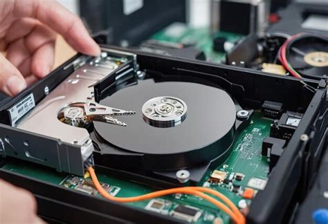 Premium Photo The Abstract Image Of Inside Of Hard Disk Drive On The Technicians Desk And A