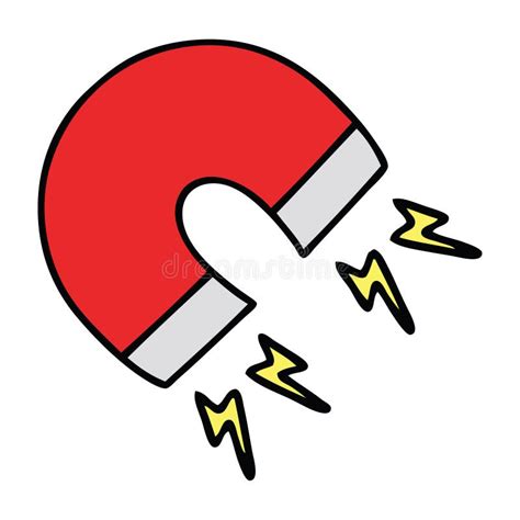 Magnet Science Magnetic Force Magnetism Cute Illustration Retro