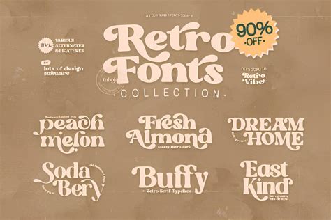 Retro Fonts Collection Font Vintage Typography Classic Scripts