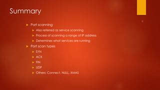 Ethical Hacking Chapter Port Scanning Eric Vanderburg PPTX