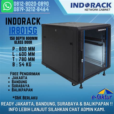 Jual Indorack Close Rack 15u Depth 800mm Glass Door Ir8015g Rack