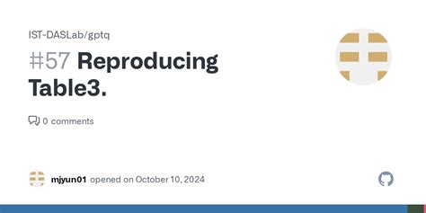 Reproducing Table3 · Issue 57 · Ist Daslab Gptq · Github