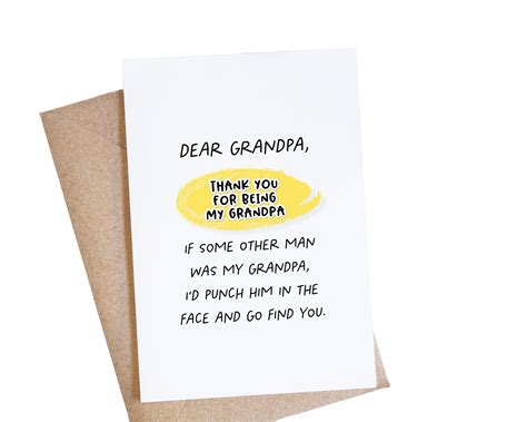 Grandpa Birthday Card Funny Fathers Day Dear Grandpa Etsy