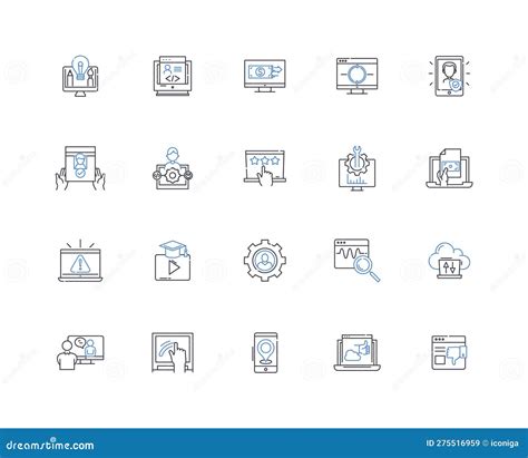 Office Program Line Icons Collection Word Excel PowerPoint Outlook