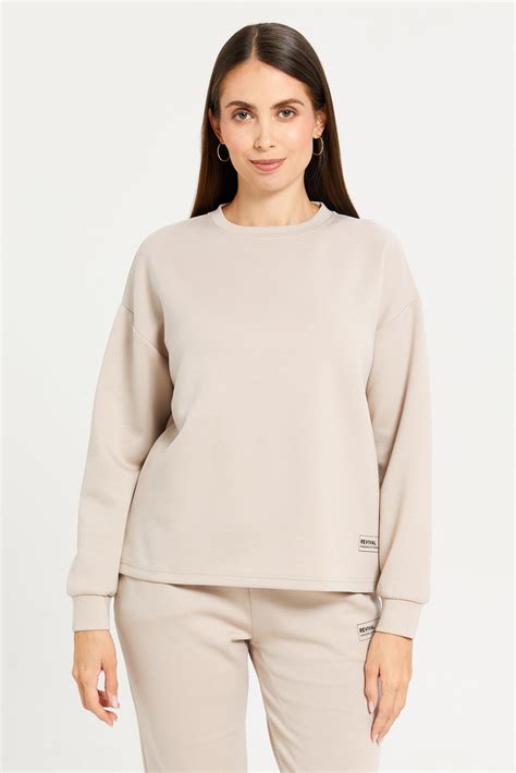 Women Beige Printed Sweatshirtksa Redtag