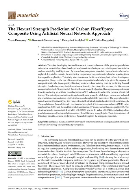 Pdf The Flexural Strength Prediction Of Carbon Fiberepoxy Composite Using Artificial Neural