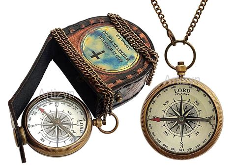 Brass Compass Engraved With Bible Scripture God Is With You Wherever You Go Joshua