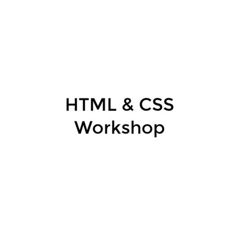 Html And Css Workshop