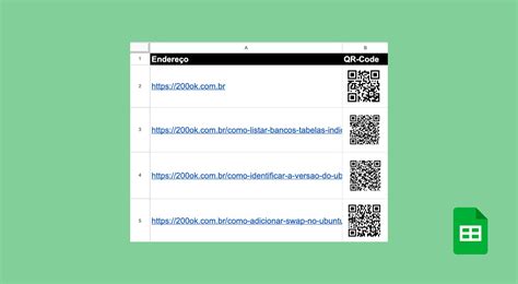 Como Gerar QR Code Com O Google Planilhas OK