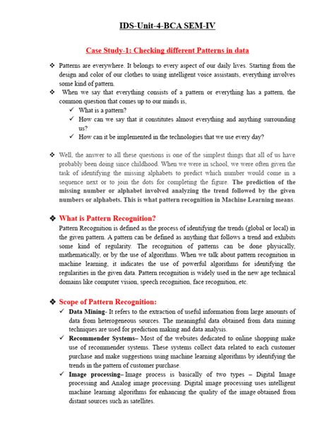 Ids Unit 4 Case Study 1 Checking Patterns In Data 1 Download Free