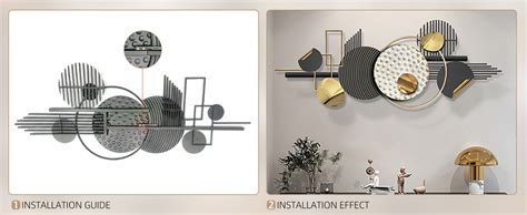 Ermofav Large Modern Metal Wall Art For Living Roomblack