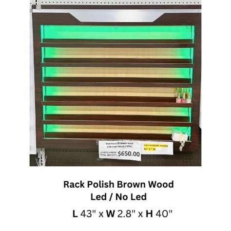 Rack Polish Brown Wood Led Or No Led Flex Nails