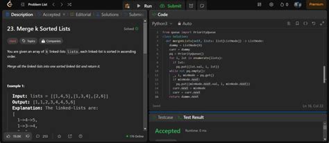 Naman Awasthi On Linkedin 100daysofcodechallenge Drgviswanathanchallenge Mergeksortedlists