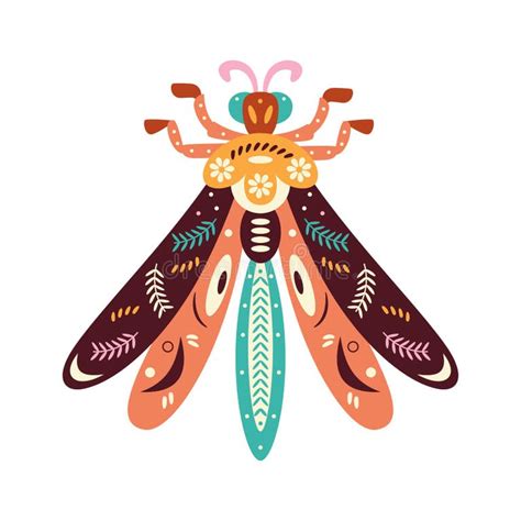 Isolated Neutral Colored Dragonfly Bug With Patterns Vector Stock Vector Illustration Of