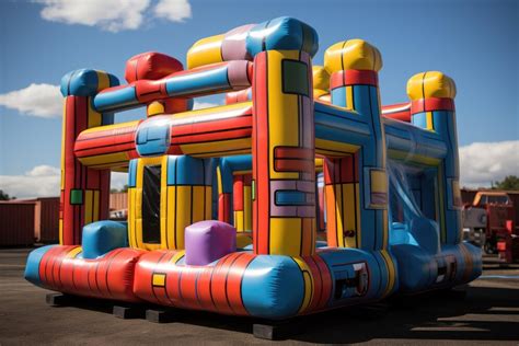 Premium Photo Gonflable Jumper For A Birthday Party At The Playground