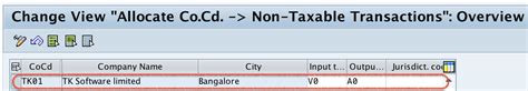 Assign Tax Codes For Non Taxable Transactions