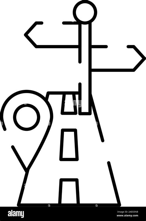 Pin Pointer Location Guide With Road Stock Vector Image Art Alamy