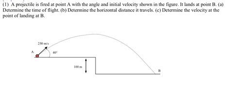 Solved A Projectile Is Fired At Point A With The Angle Chegg