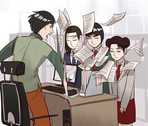 Tenten Rock Lee Hyuuga Neji And Might Guy Naruto And 1 More Drawn