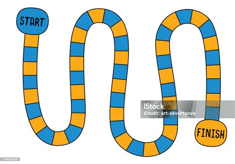 보드 게임 템플릿 흰색 배경에 고립 된 빈 어둡고 밝은 보드 게임 유치원 인쇄 가능한 교육 활동 또는 워크 시트 샘플 경기장 일러스트레이션 보드게임에 대한 스톡 벡터 아트