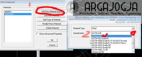 Cara Memasukan Material Standar Astm Di Sap2000 Argajogjas Blog