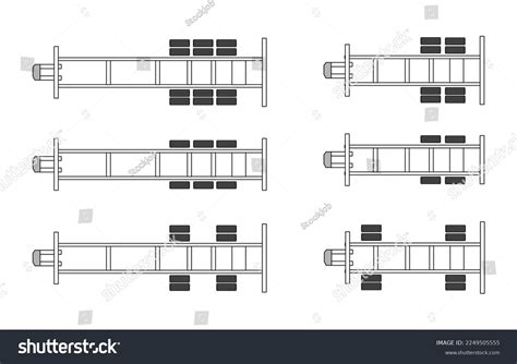 Truck Trailer Chassis Wheel Type Set Stock Vector Royalty Free