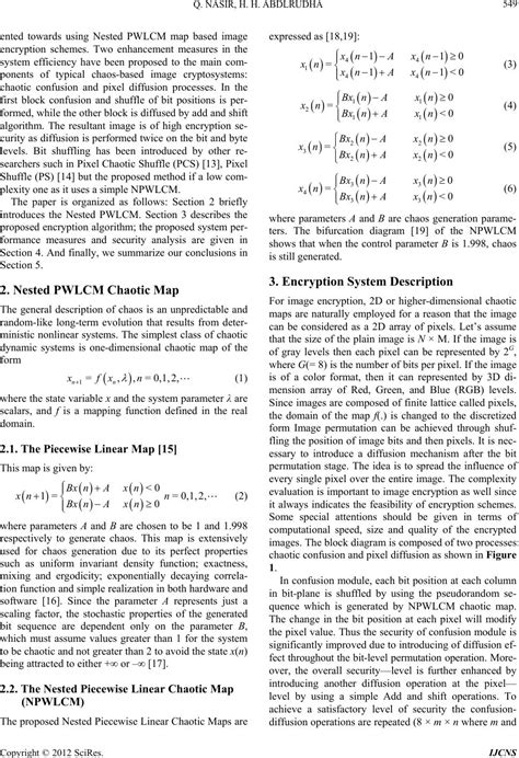 High Security Nested Pwlcm Chaotic Map Bit Level Permutation Based