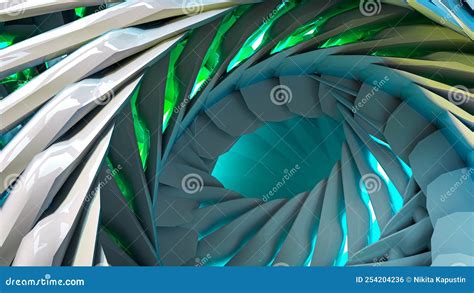 3d Render Of Surreal Abstract Art Piece In Alien Form With Twisting