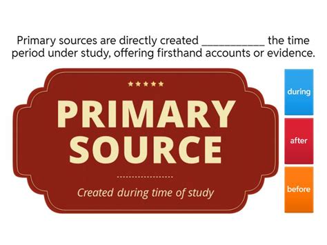 Primary And Secondary Sources Quiz