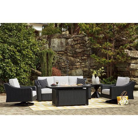 Ashley Beachcroft Sofa With Light Gray Cushion In Black