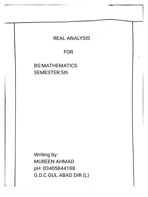 Real Analysis Notes Pdf