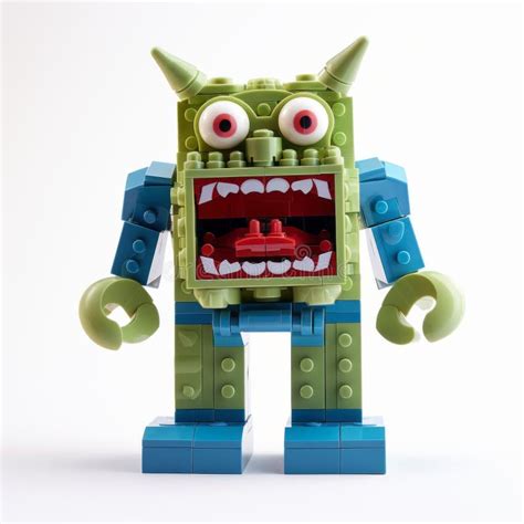 Psychedelic Lego Monster A Bold And Fragmented Cubist Creation Stock Illustration