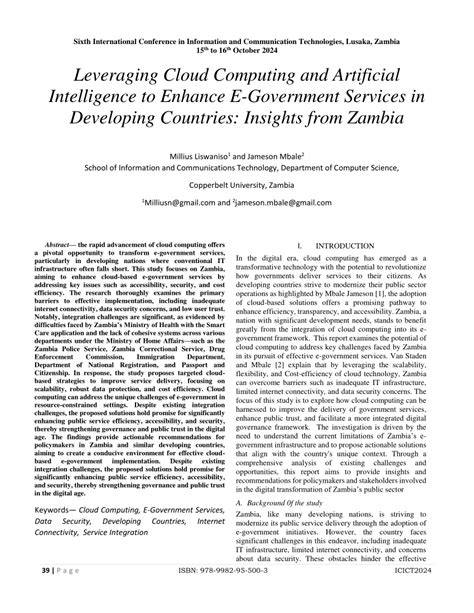 Pdf Leveraging Cloud Computing And Artificial Intelligence To Enhance E Government Services In