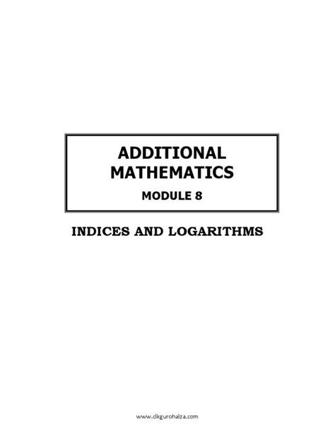 Indices And Log Pdf Logarithm Exponentiation